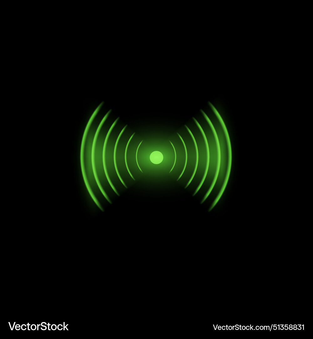 Green wifi technology digital radar neon light Vector Image
