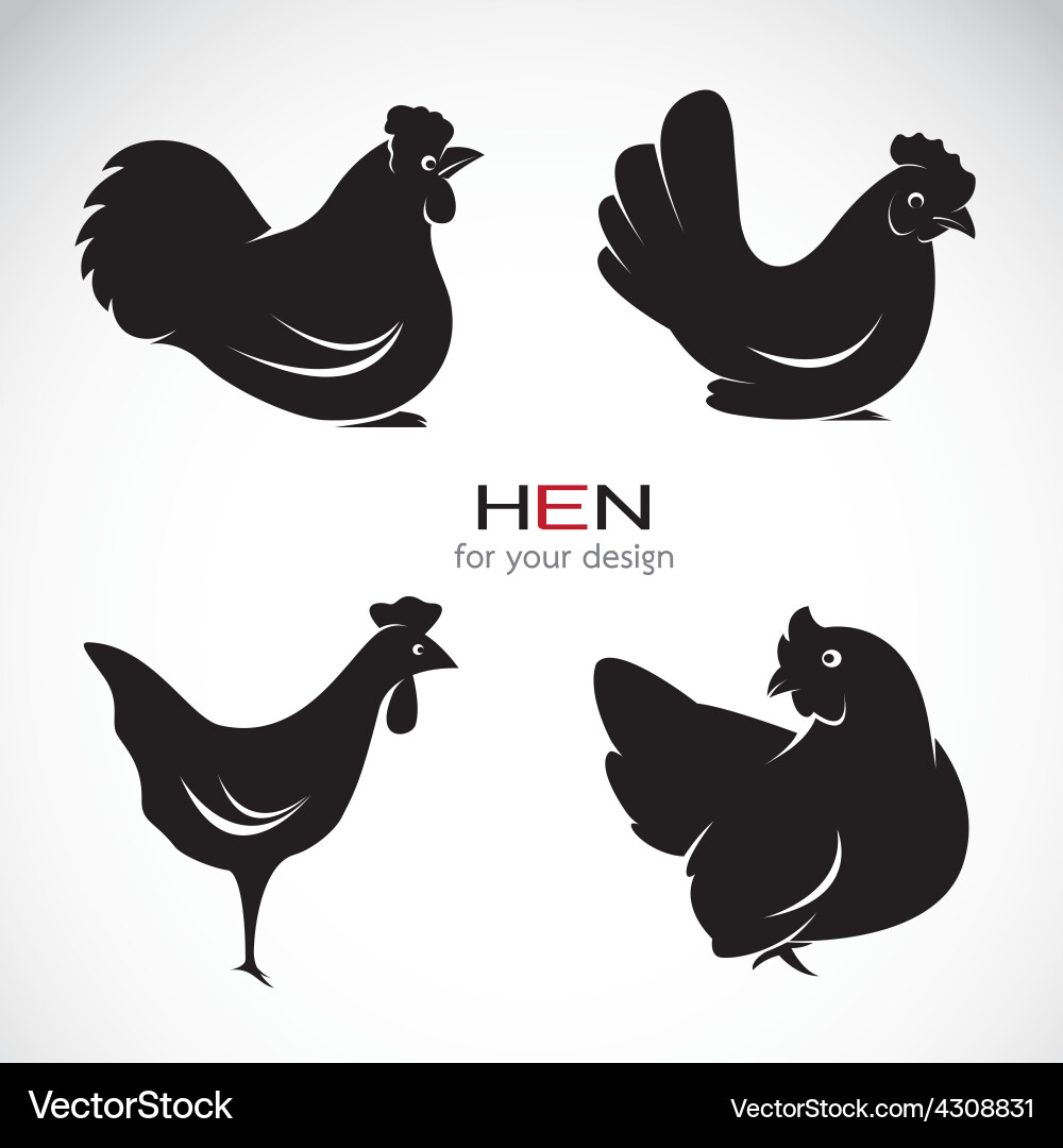 Group of hen design Royalty Free Vector Image - VectorStock