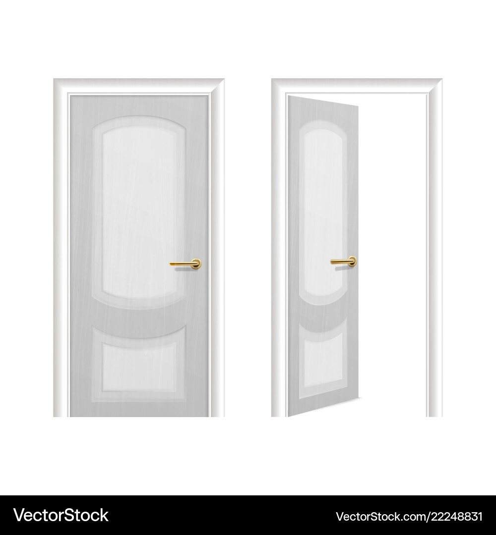 Realistic different opened and closed white Vector Image
