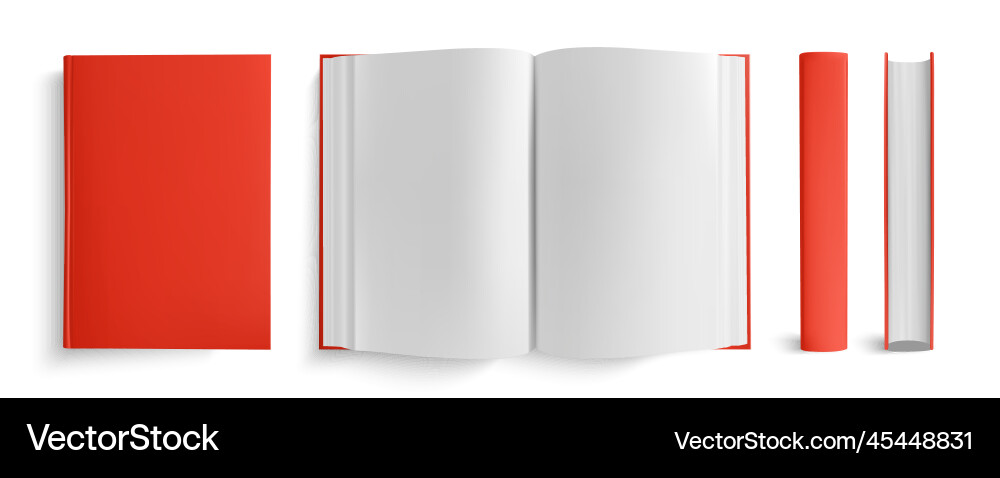 Realistic Empty Books Set Royalty Free Vector Image