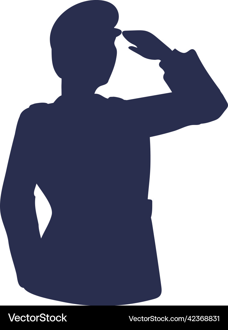 Saluting Soldier Silhouette Royalty Free Vector Image