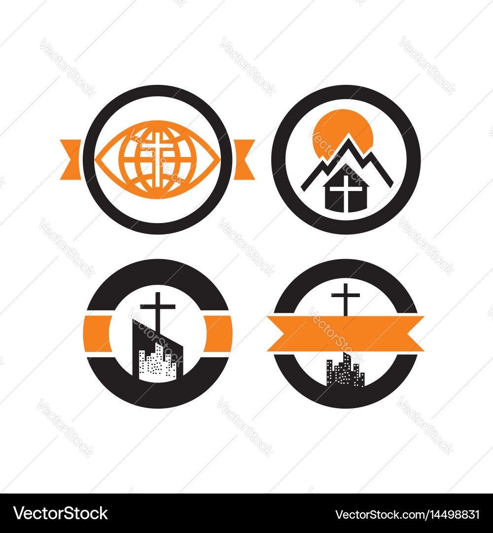 Set biblischer Logos für die Kirche Lizenzfreier Vektor