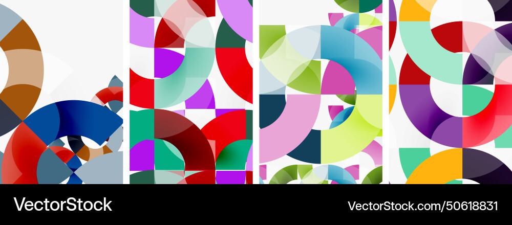 Set of circle lines poster backgrounds Royalty Free Vector