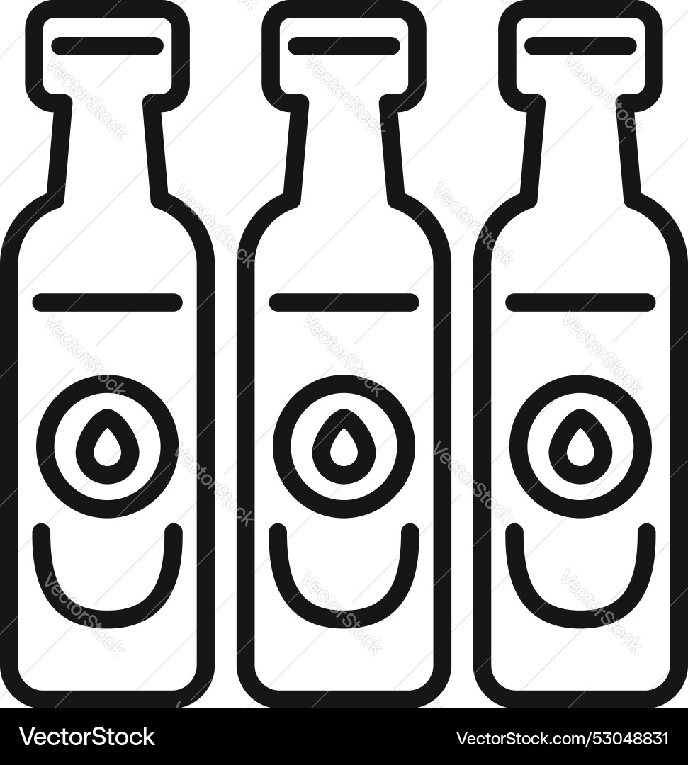 Three bottles containing essential oil with drop Vector Image
