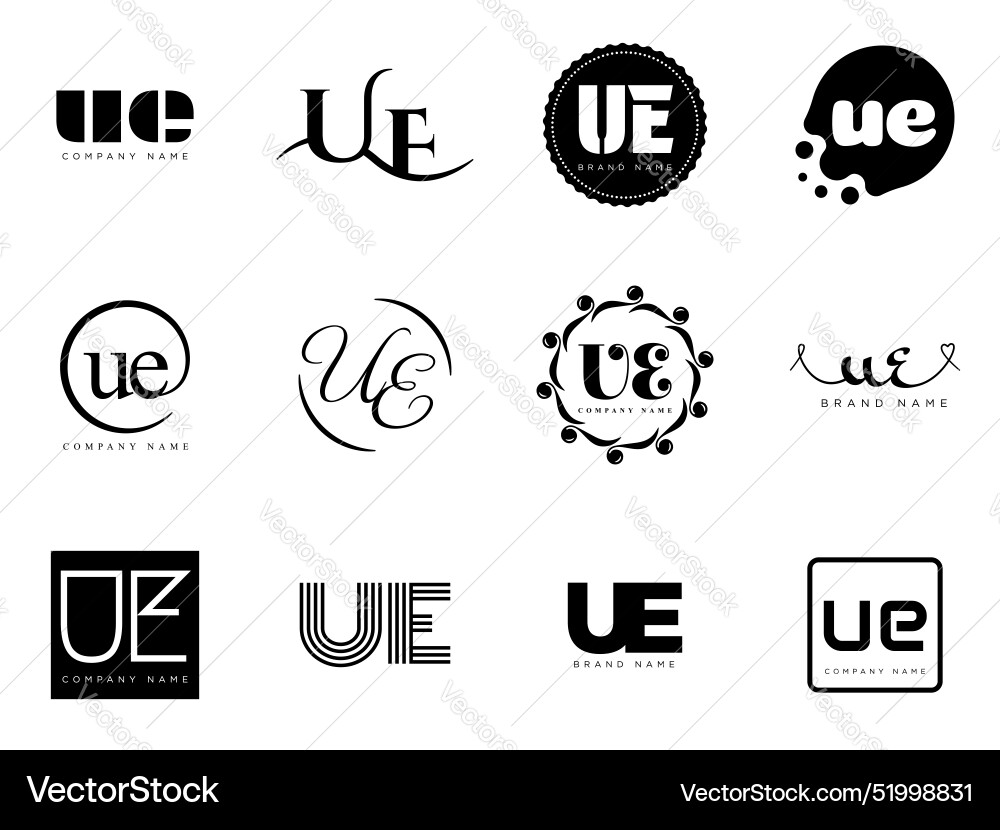 Ue logo company template letter u and e logotype Vector Image