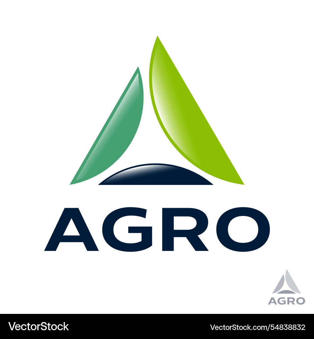 Agro company emblem sign triangle segments Vector Image
