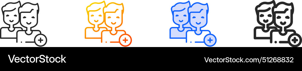 Boys iconthin linear gradient blue stroke Vector Image