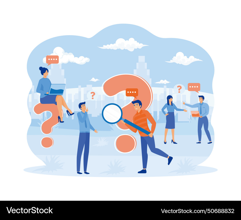 Frage stellen Geschäftsleute Fragen Lizenzfreier Vektor