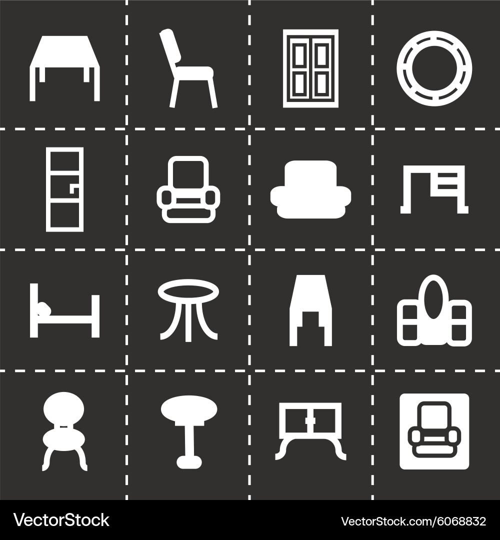 Furniture icon set Royalty Free Vector Image - VectorStock