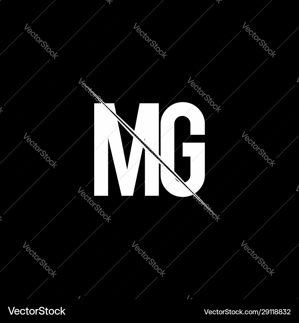 Mg logo monogram with slash style design template Vector Image