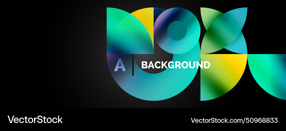 Abstract round geometric shapes with gradients Vector Image