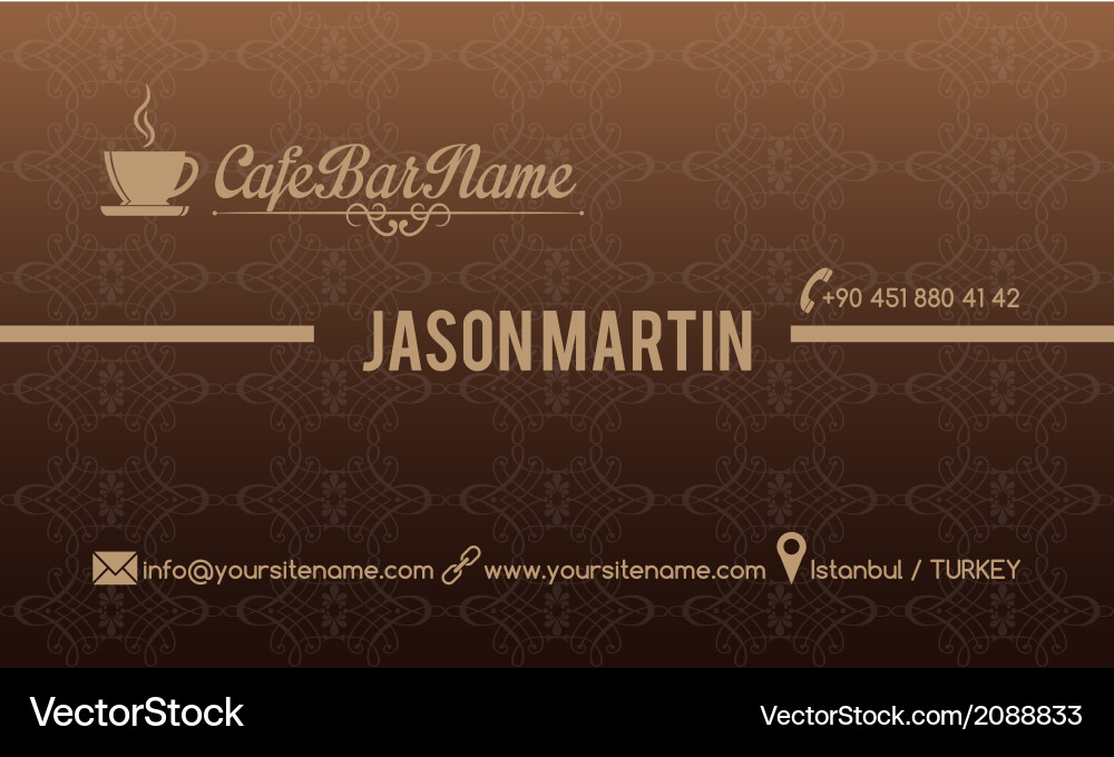 Cafe Bar Business Card - Elegant & Modern Vector Image