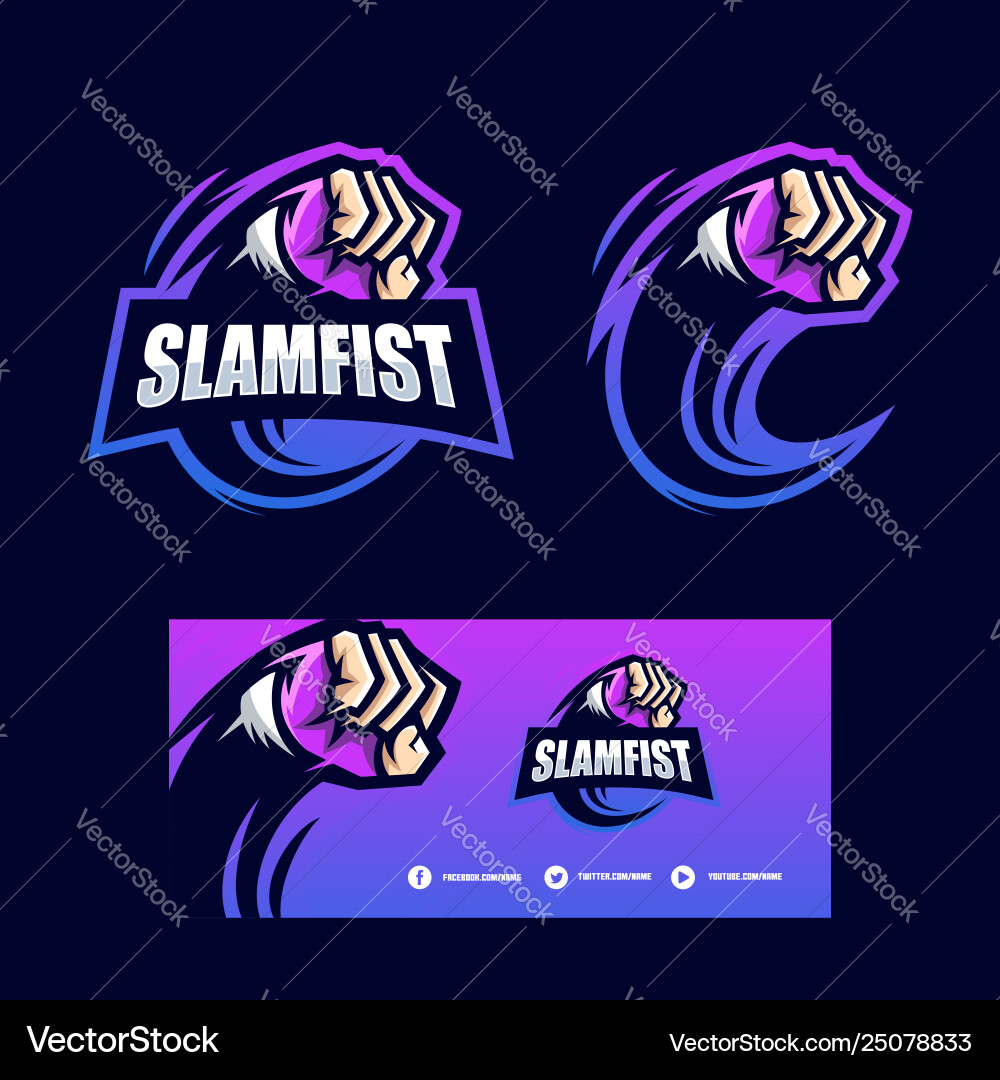 Fist template Royalty Free Vector Image - VectorStock