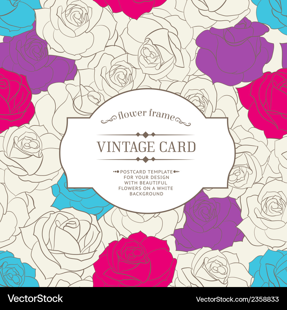 Floral frame Royalty Free Vector Image - VectorStock