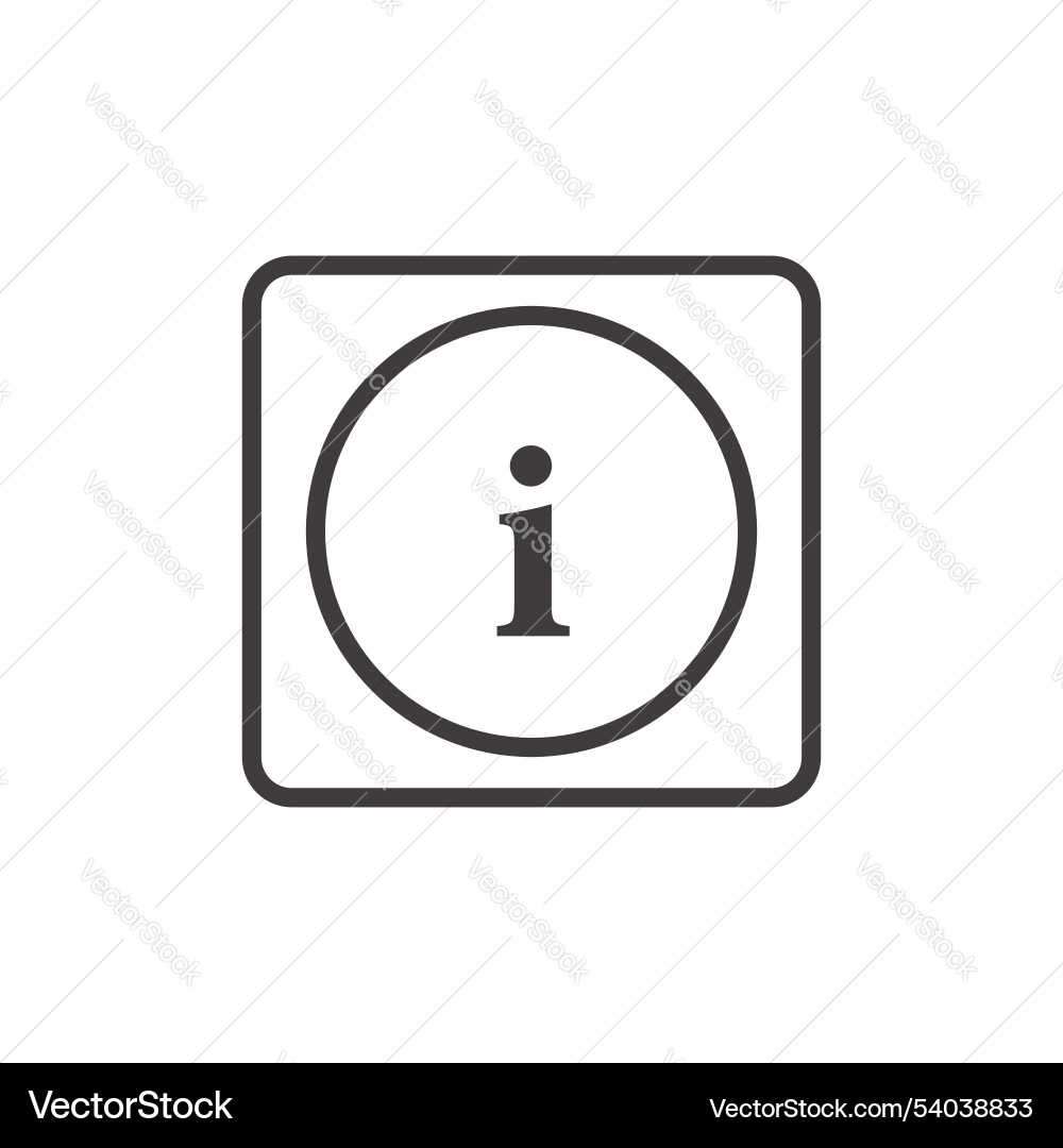Info box stroke icon in black Royalty Free Vector Image
