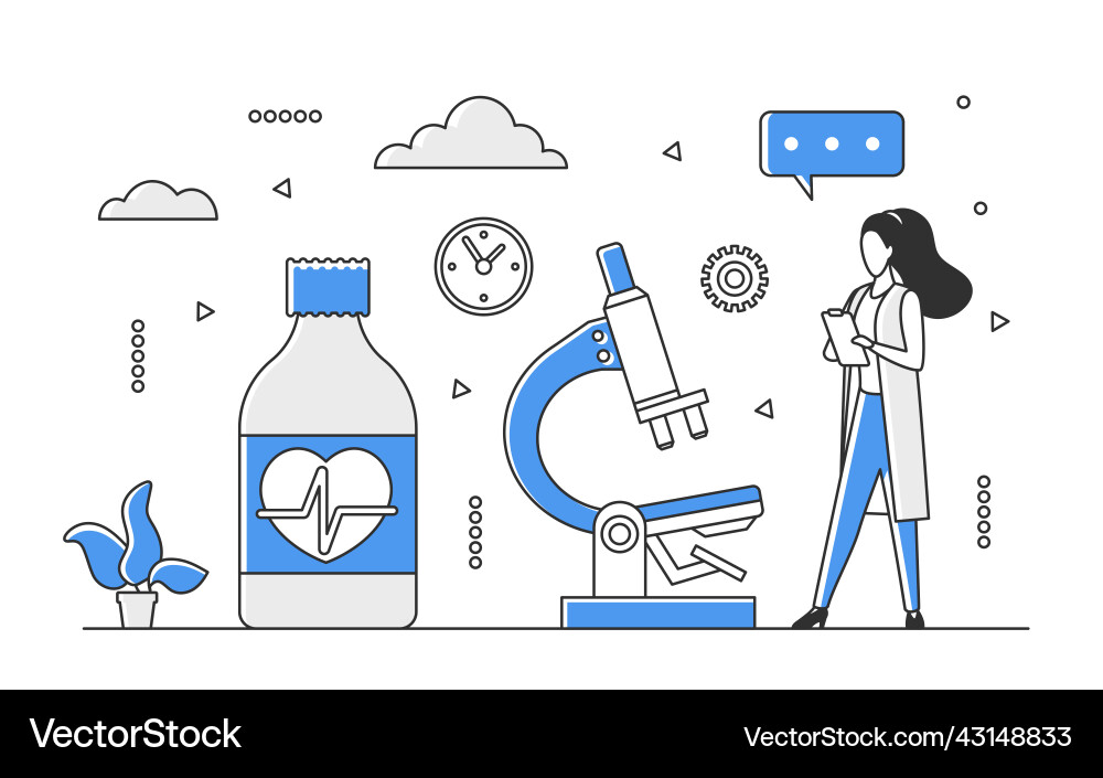 Laboratory medicine research process Royalty Free Vector
