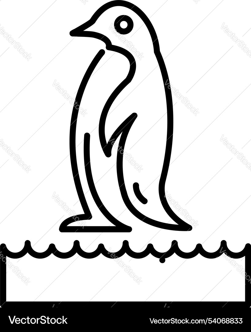 Penguin line icon design Royalty Free Vector Image