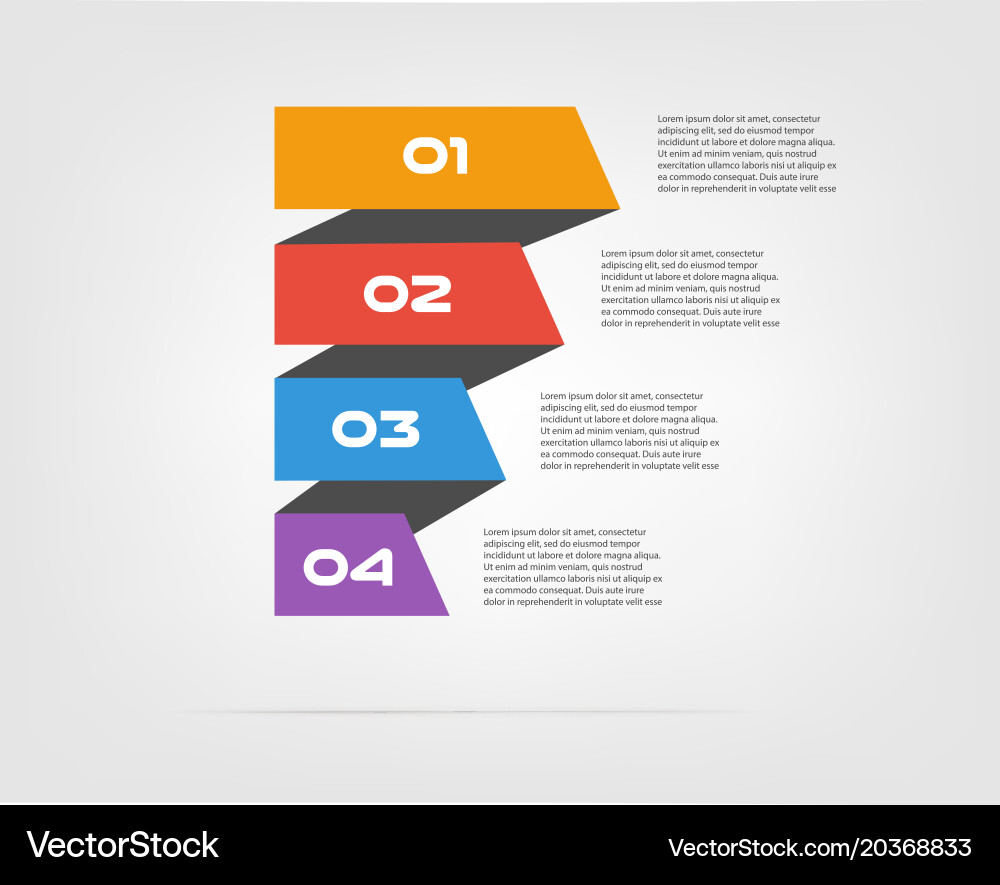 Ribbon infographic concept template with 5 Vector Image