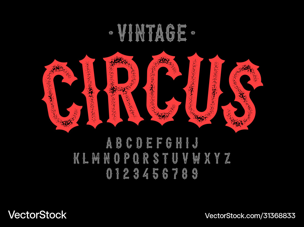 Vintage Circus Font - Bold & Dramatic Vector Image