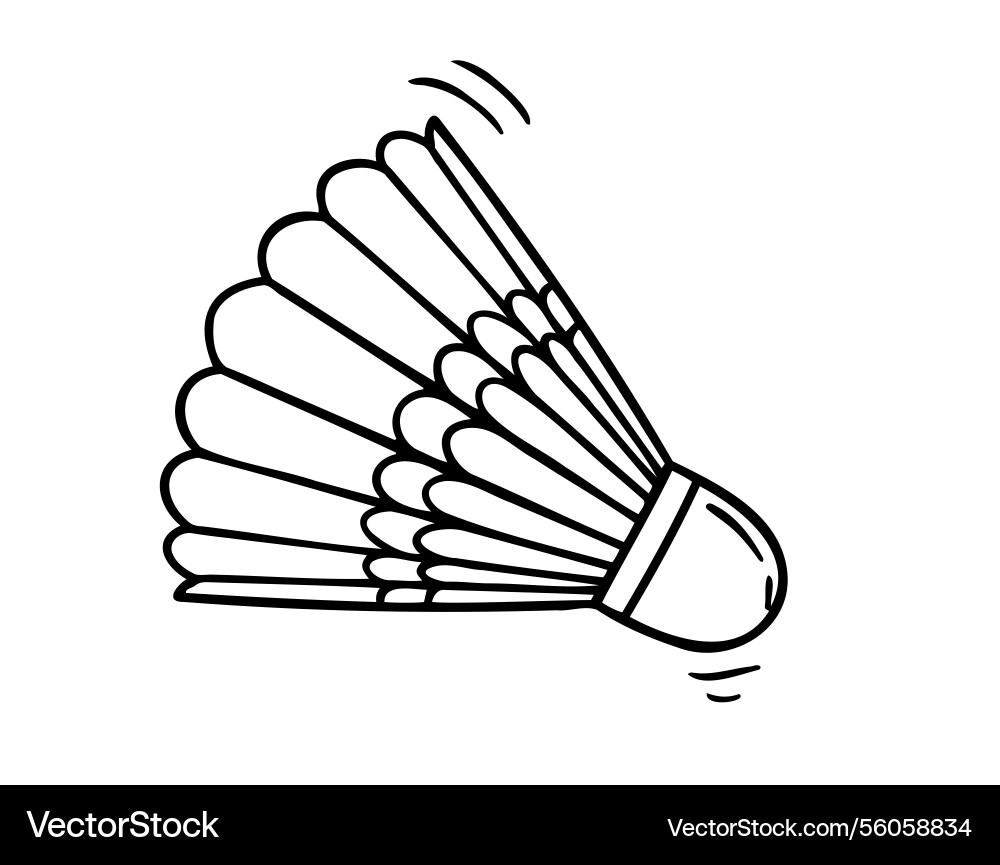 Badminton shuttlecock doodle hand drawn icon Vector Image