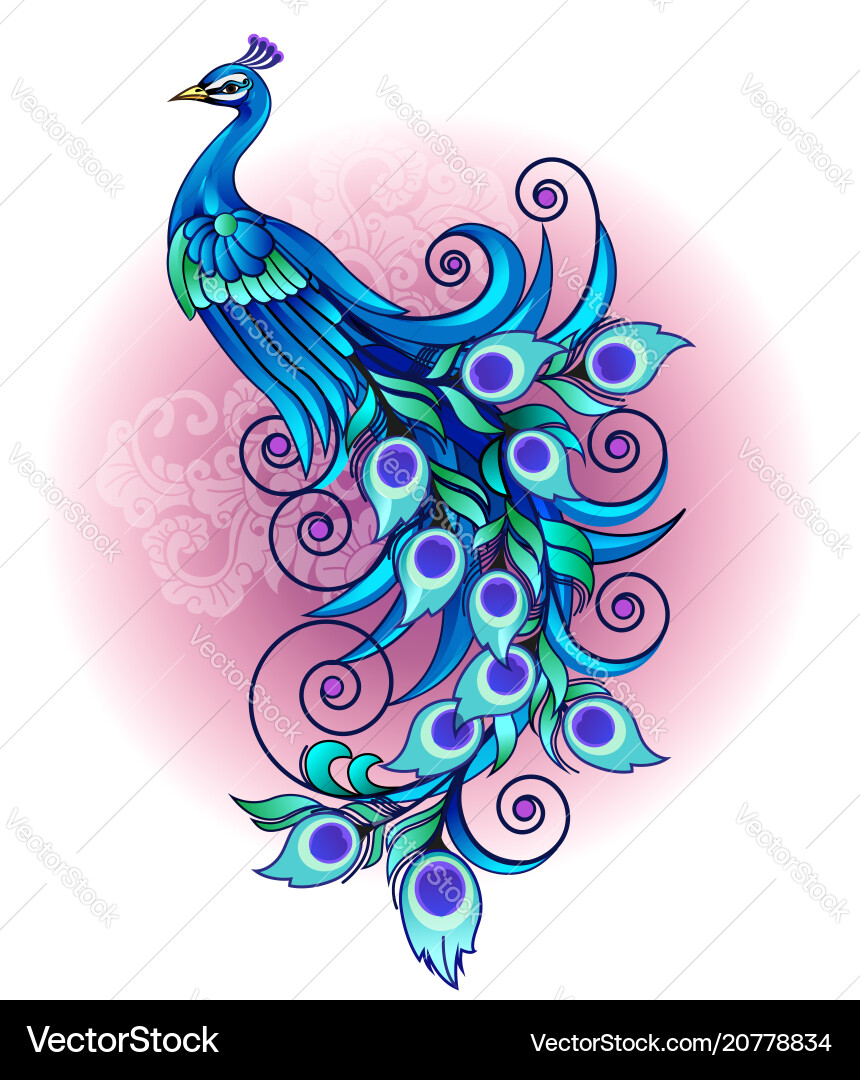 Beautiful peacock Royalty Free Vector Image - VectorStock