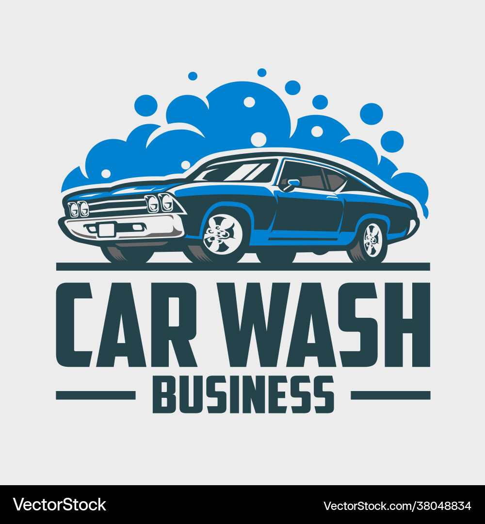 Car wash business ready made logo Royalty Free Vector Image