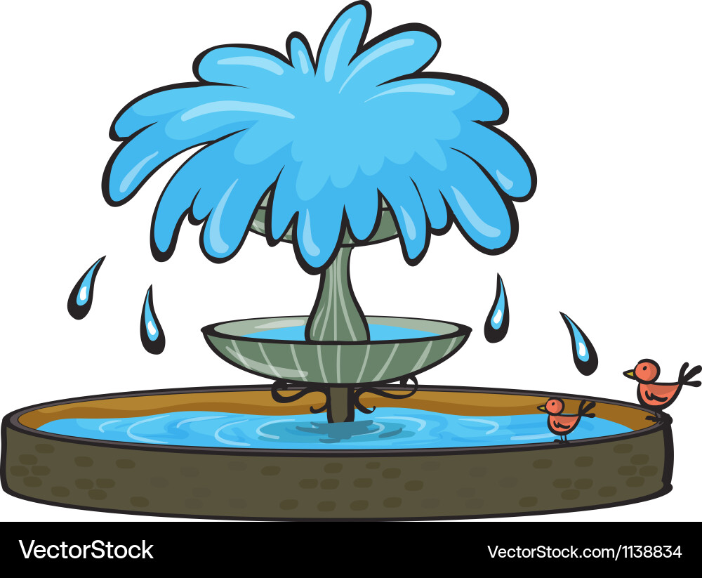 Cartoon Fountain Scene Royalty Free Vector Image