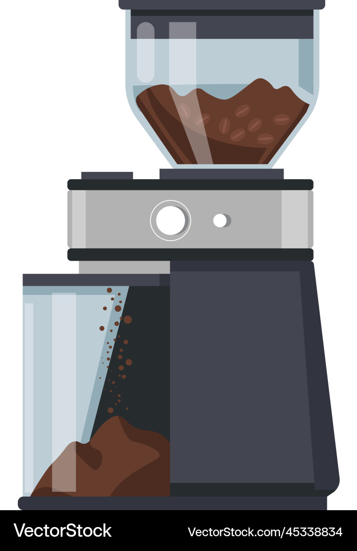Coffee grinder machine for making beverage Vector Image