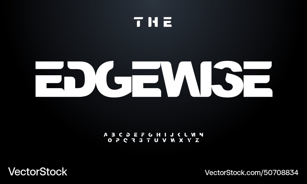 Cutting-edge bold alphabet cropped minimalist Vector Image