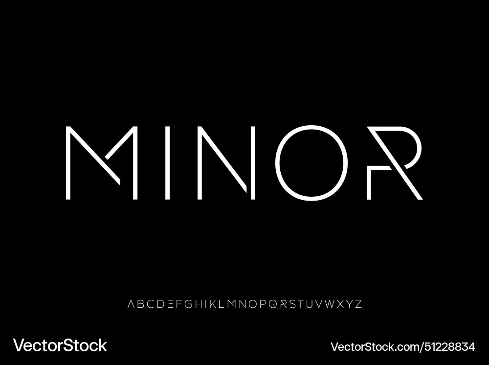 Elegant Minimalist Sans Serif Alphabet Royalty Free Vector