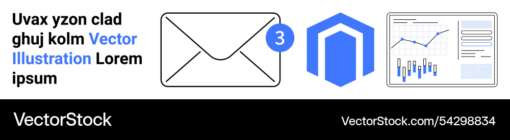 Email notification geometric logo and data Vector Image