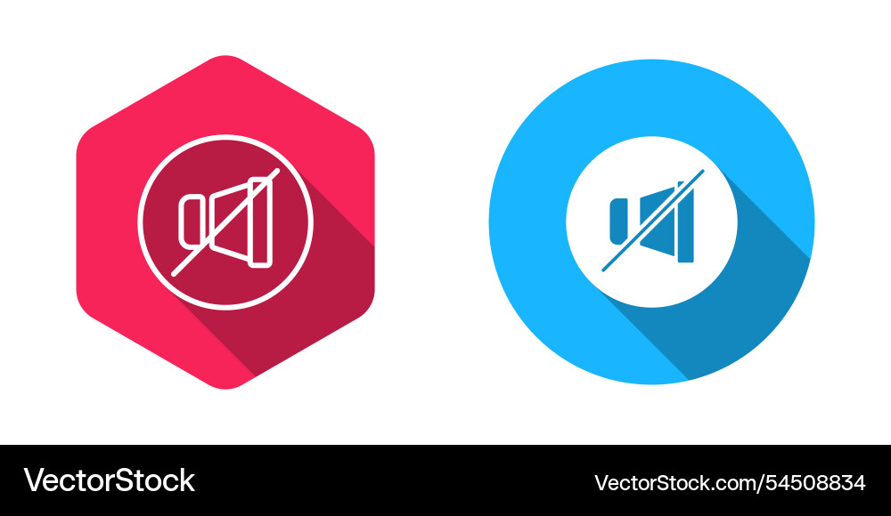 Filled and outline mute microphone icon isolated Vector Image