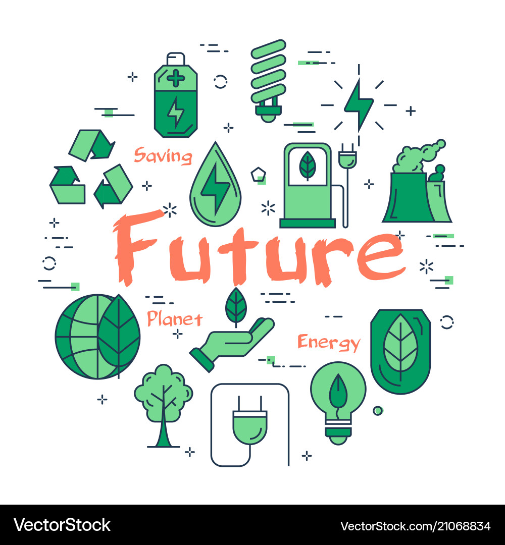 Green eco future concept Royalty Free Vector Image