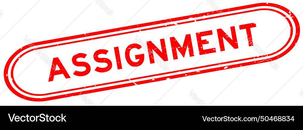 Grunge red assignment word rubber seal stamp Vector Image