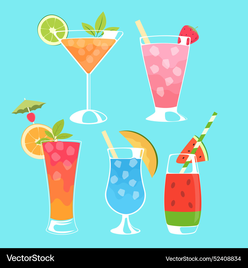 Hand drawn summer elements collection Royalty Free Vector