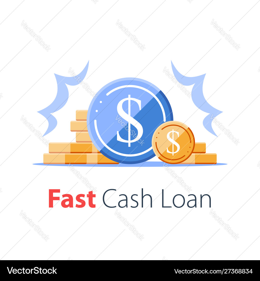 Heap coins revenue increase high interest Vector Image