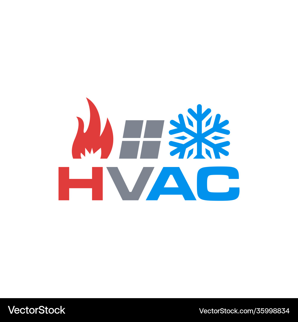 Heating and cooling hvac logo design business Vector Image