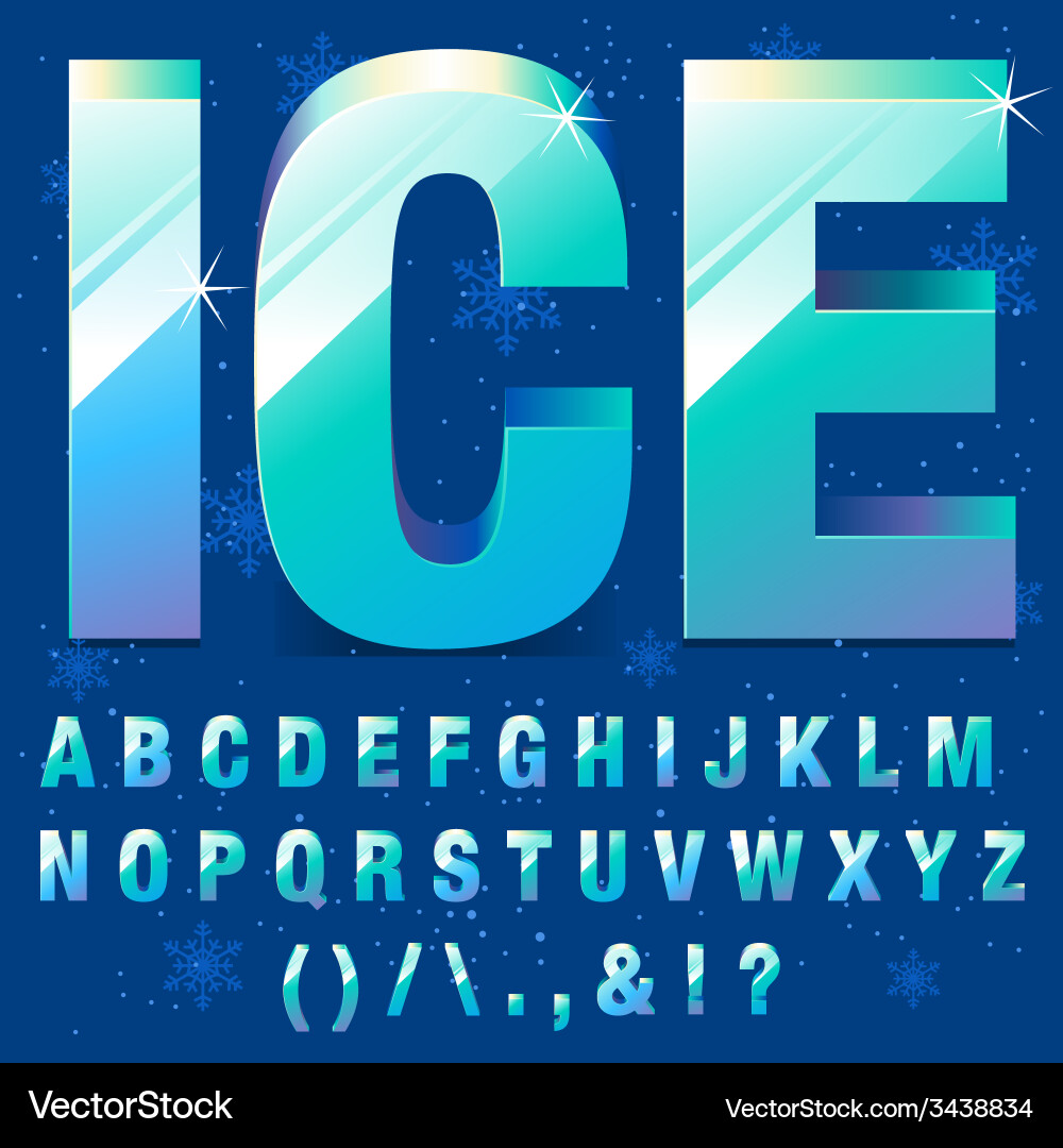 Ice alphabet Royalty Free Vector Image - VectorStock