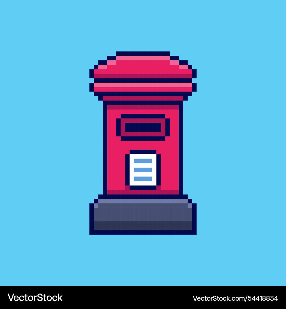 Pixel art post box icon game asset design Vector Image