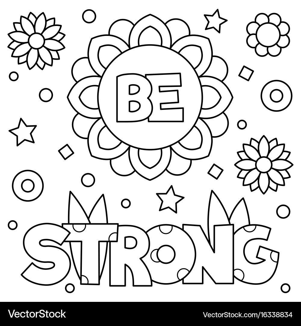 Strength Coloring Page Royalty Free Vector Image