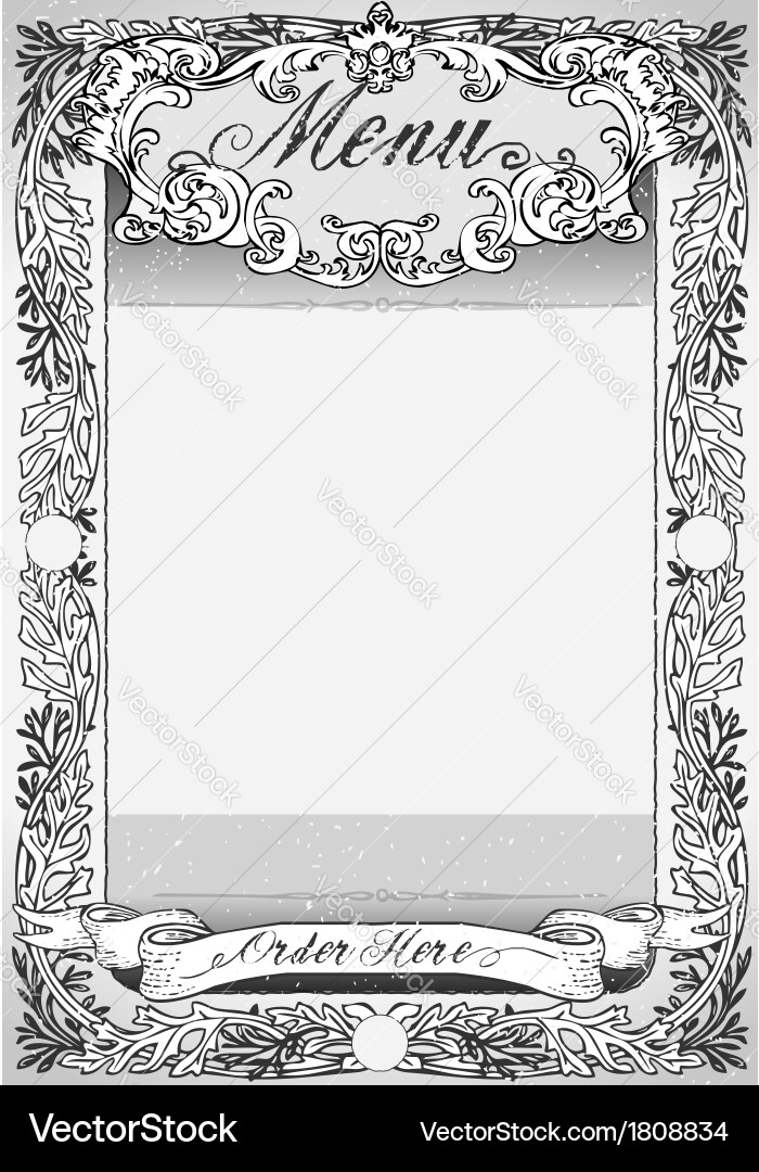 Vintage graphic page for restaurant menu Vector Image