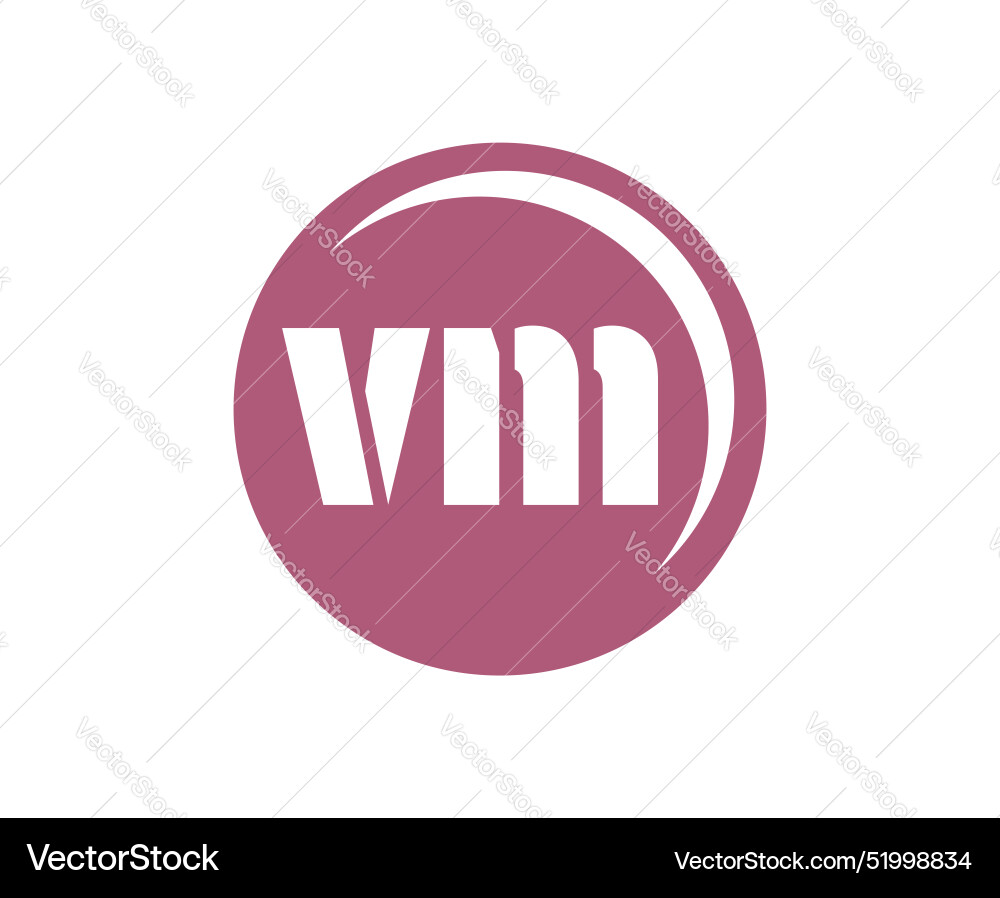 Vm sport emblem or team logotype ball logo Vector Image
