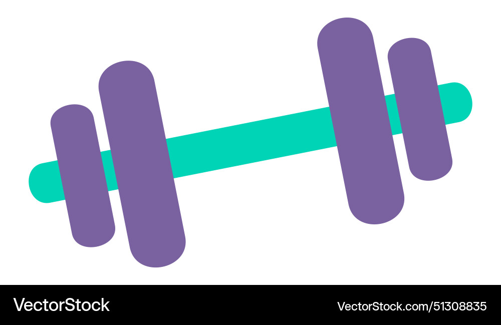 Bodybuilding dumbbell in flat design Royalty Free Vector