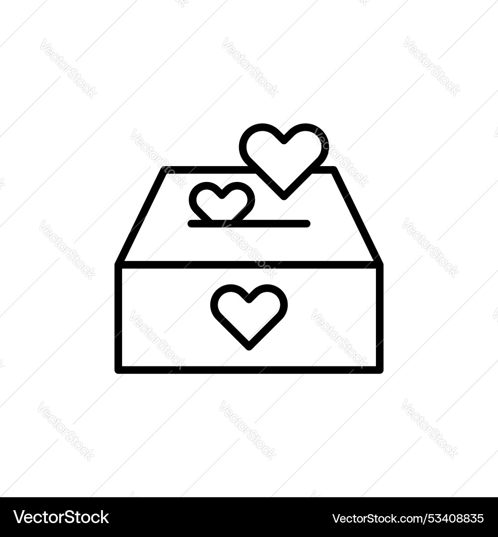 Donation box icon isolated on white background Vector Image