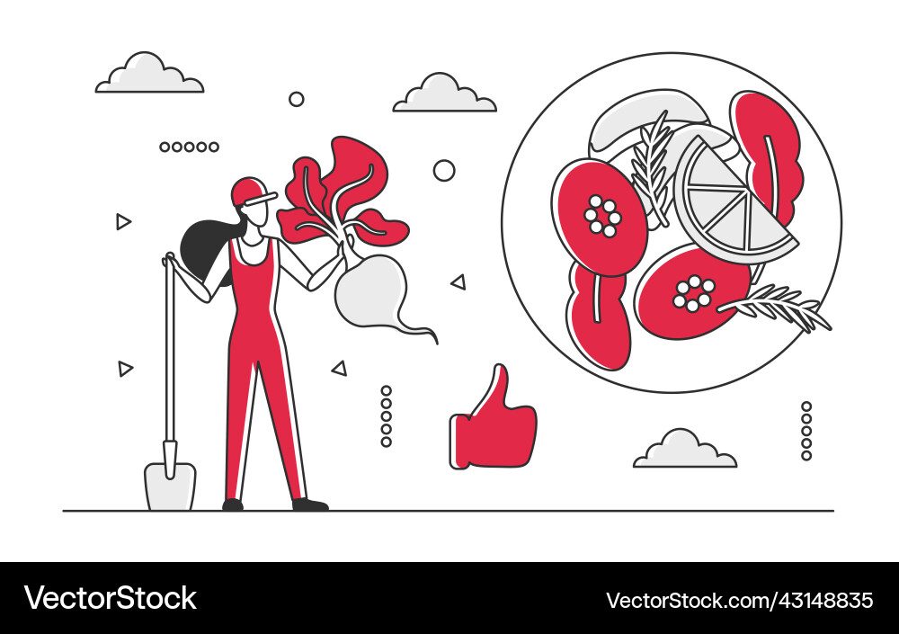 Growing and producing organic food Royalty Free Vector Image