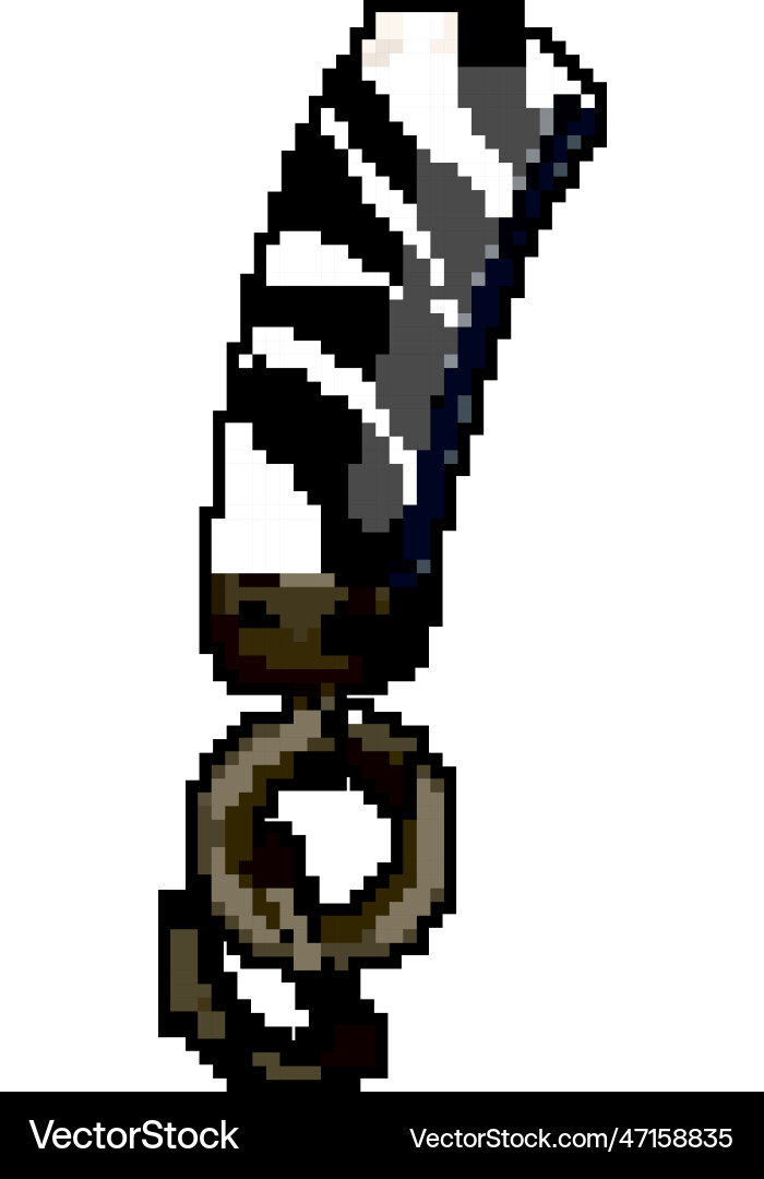 Metal keychain key game pixel art Royalty Free Vector Image