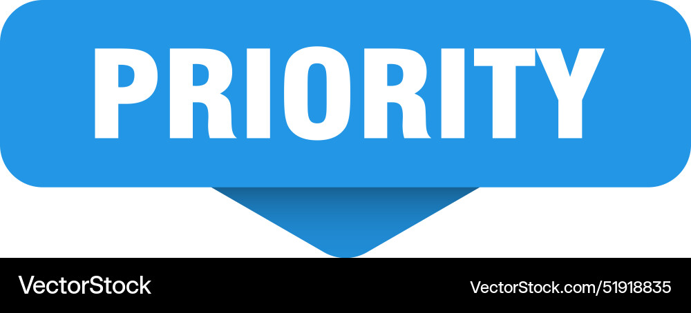 Priority sticker priority sign on transparent Vector Image
