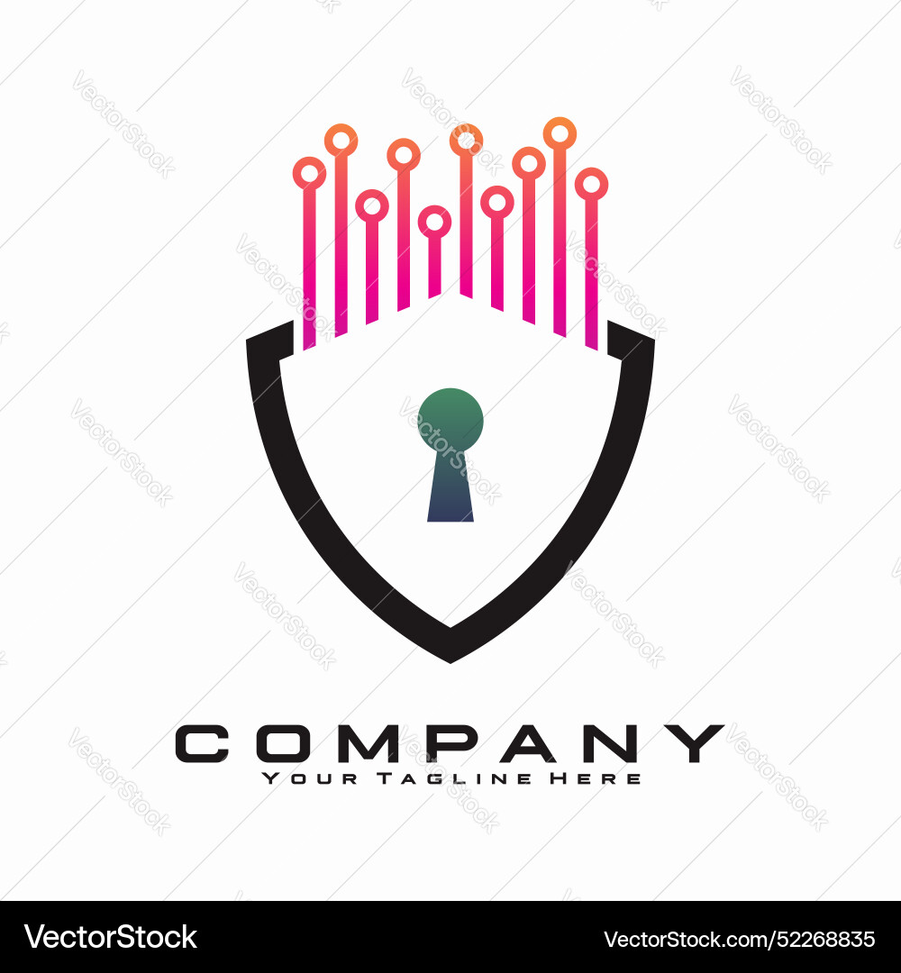 Shield tech logo element symbol template Vector Image