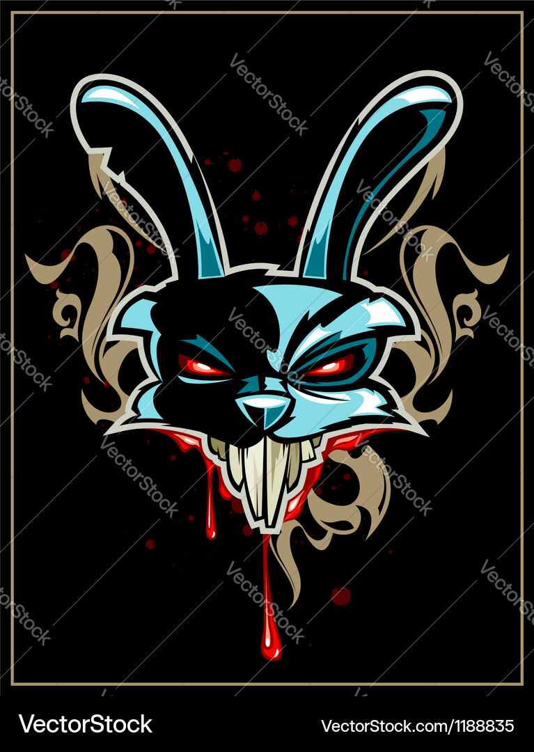 Sinister Rabbit Head Royalty Free Vector Image