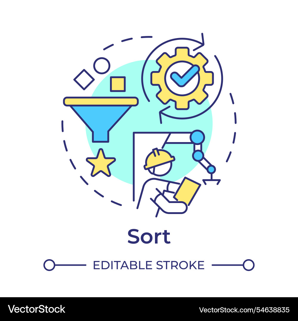 Sort multi color concept icon Royalty Free Vector Image